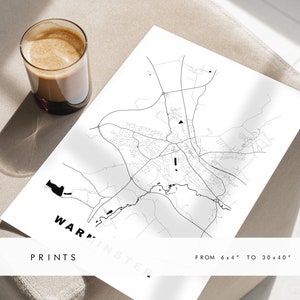 Warminster Map Print - Minimalist City Map Poster - Map Art - UK ...