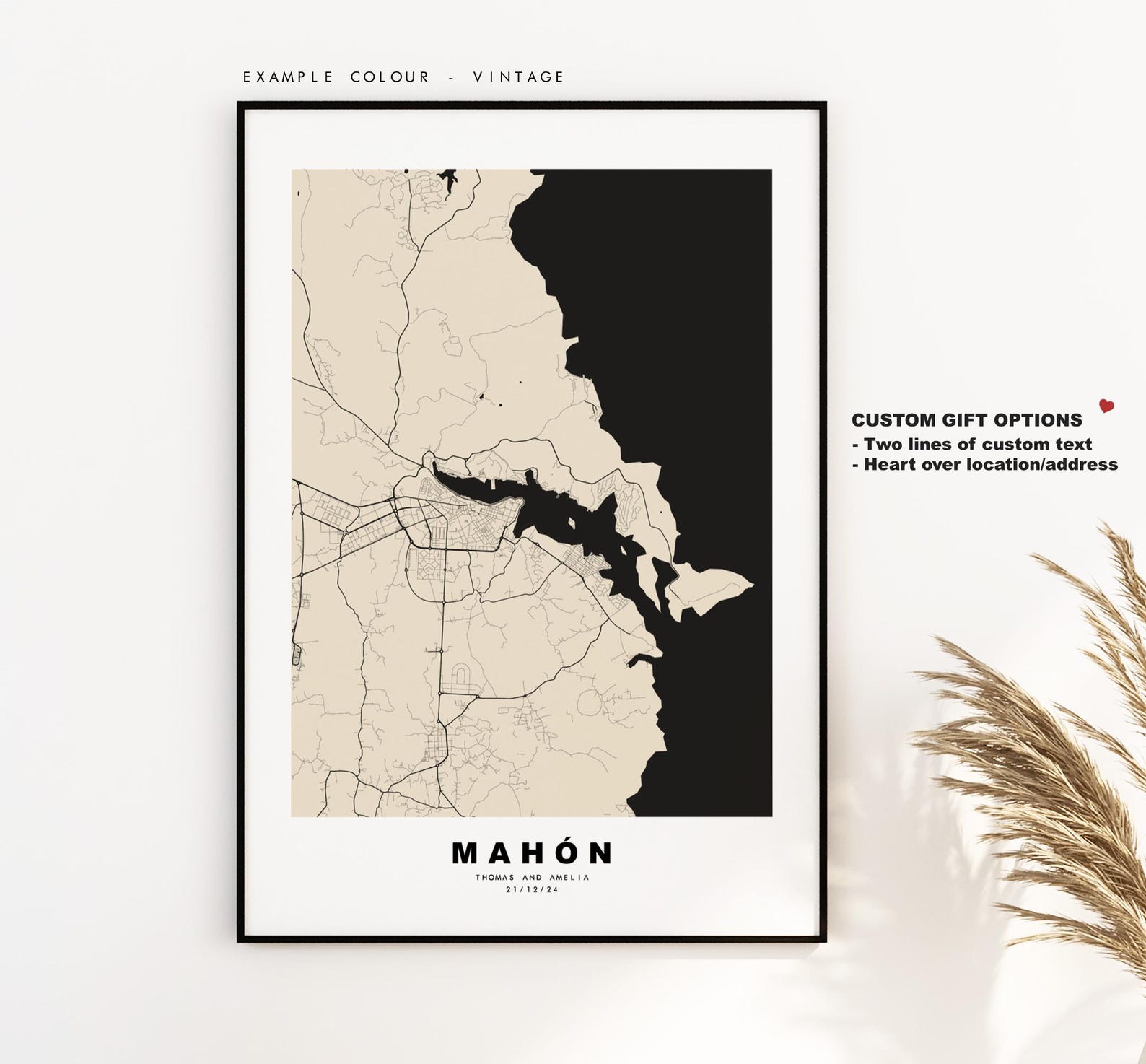 Mahon Map Print - City Map Poster - Map Art - Map Wall Art - Spain City ...