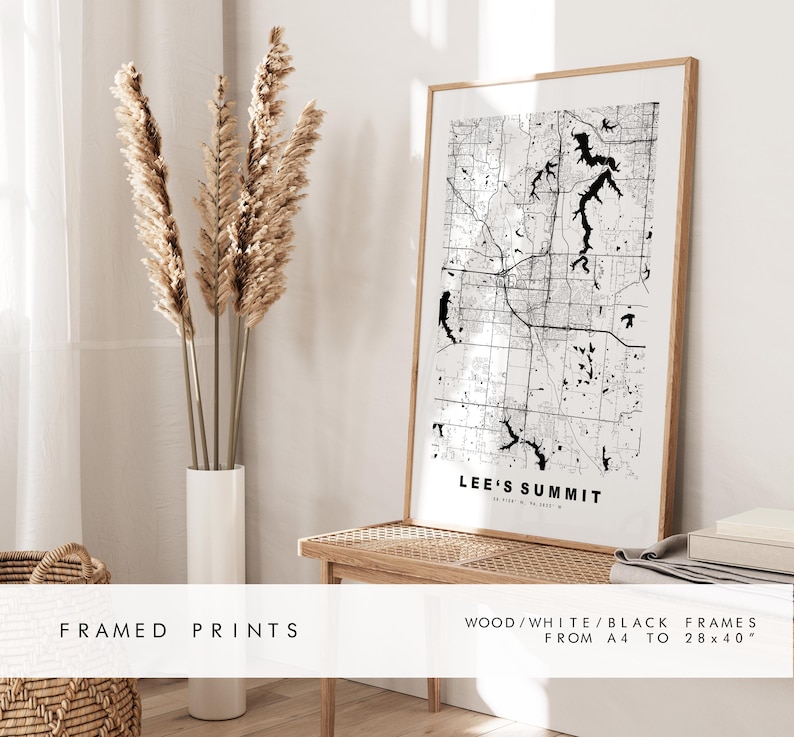 Lee's Summit Map Print - City Map Poster - Map Art - USA City Maps ...