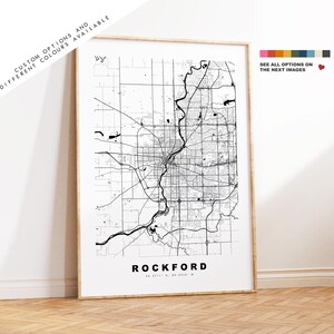 Rockford Map Print - City Map Poster - Map Art - USA City Maps ...