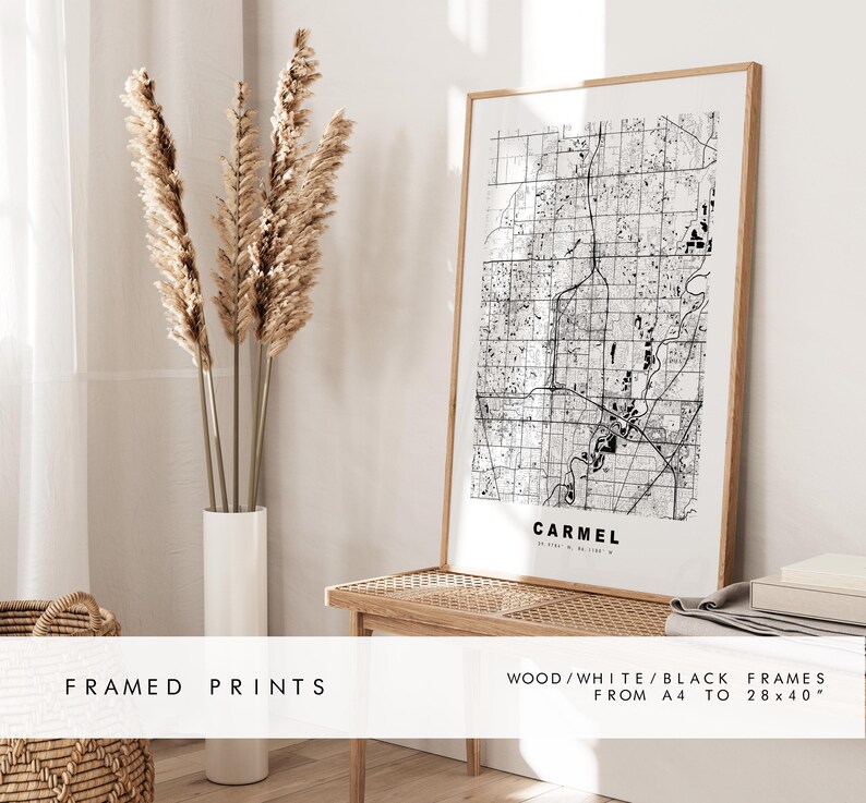 Carmel Map Print - City Map Poster - Map Art - USA City Maps - Carmel ...