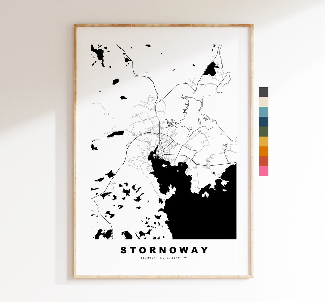 Stornoway Map Print - Minimalist City Map Poster - Map Art - Scotland ...