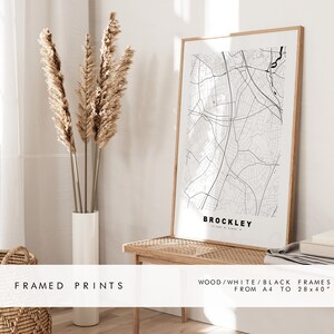 Brockley Map Print - Minimalist City Map Poster - Map Art - London, UK ...
