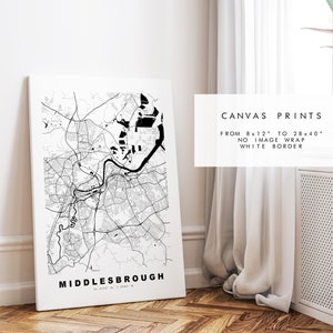 Middlesbrough Map Print - Minimalist City Map Poster - Map - UK ...