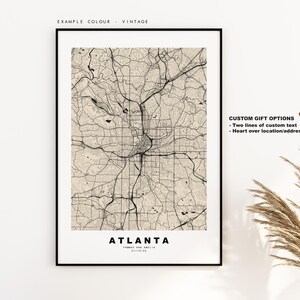 Atlanta Map Print - City Map Poster - Map Art - USA City Maps - Atlanta ...