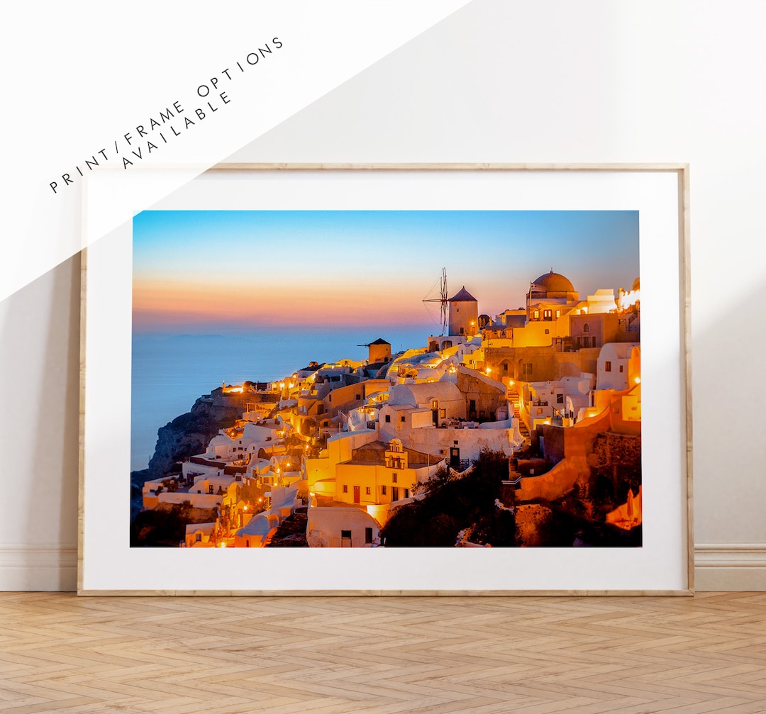Santorini Sunset Print - Greece - Print - Poster - Santorini ...