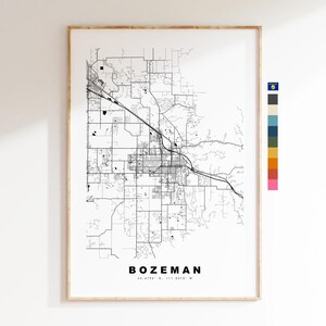 Bozeman Map Print - City Map Poster - Map Art - USA City Maps - Bozeman ...