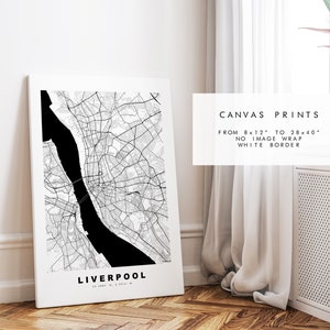Liverpool Map Print - Minimalist City Map Poster - Map Art - UK ...