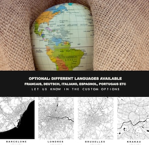 Gijon Map Print - City Map Poster - Map Art - Map Wall Art - Spain City ...