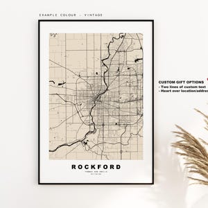 Rockford Map Print - City Map Poster - Map Art - USA City Maps ...