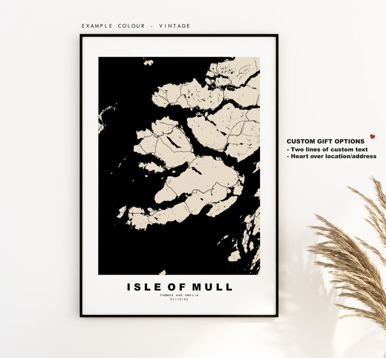 Isle of Mull Map Print - Minimalist Map Poster - Map Wall Art ...