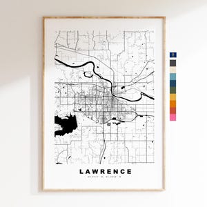 Lawrence Map Print (kansas) - City Map Poster - Map Art - USA City Maps ...