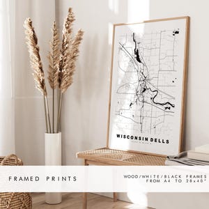 Wisconsin Dells Map Print - City Map Poster - Map Art - USA City Maps ...