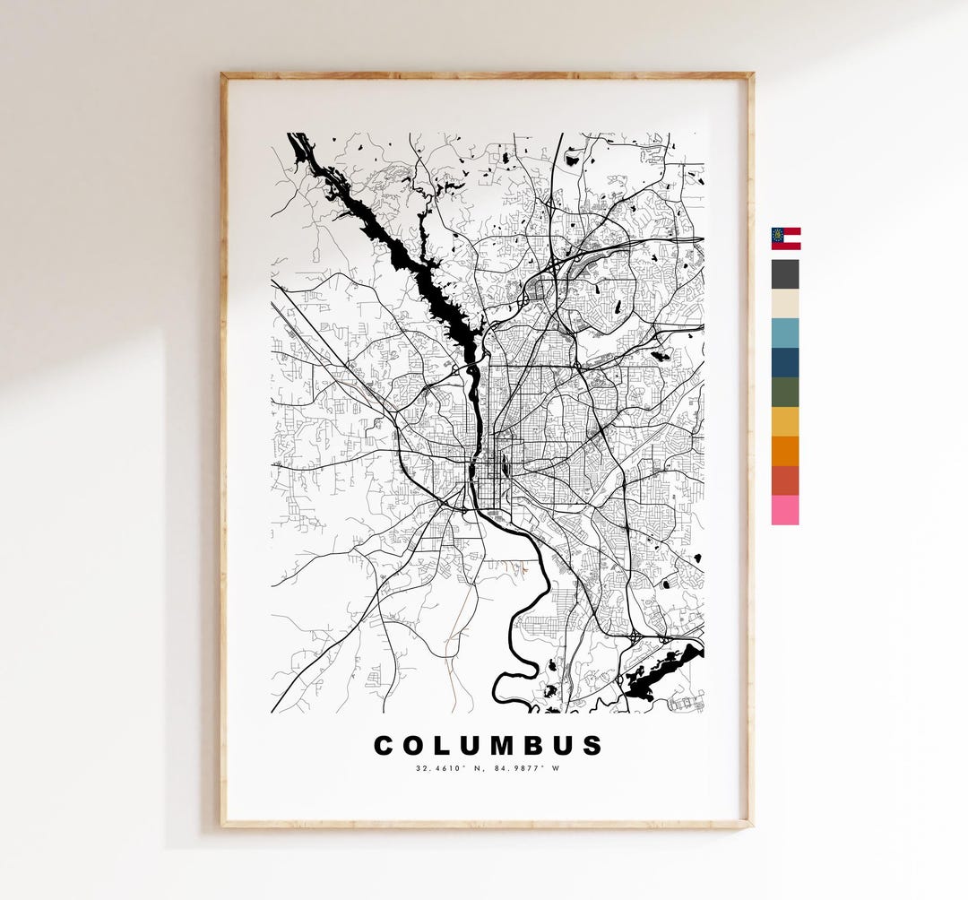 Columbus Map Print (georgia) - City Map Poster - Map Art - USA City ...