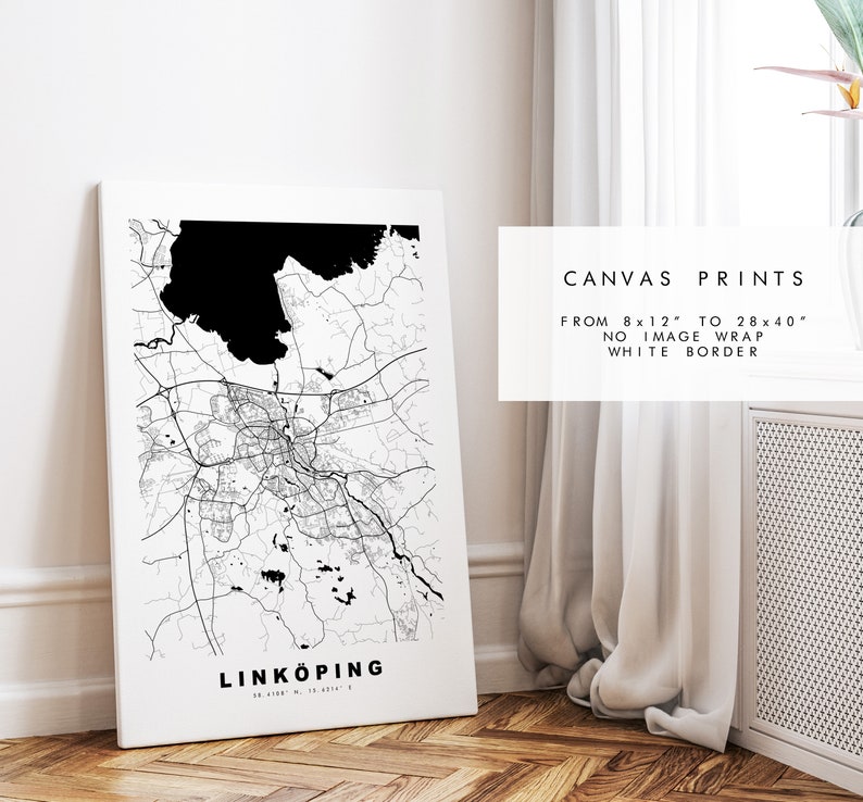 Linkoping Map Print - City Map Poster - Map Wall Art - Sweden City Maps ...