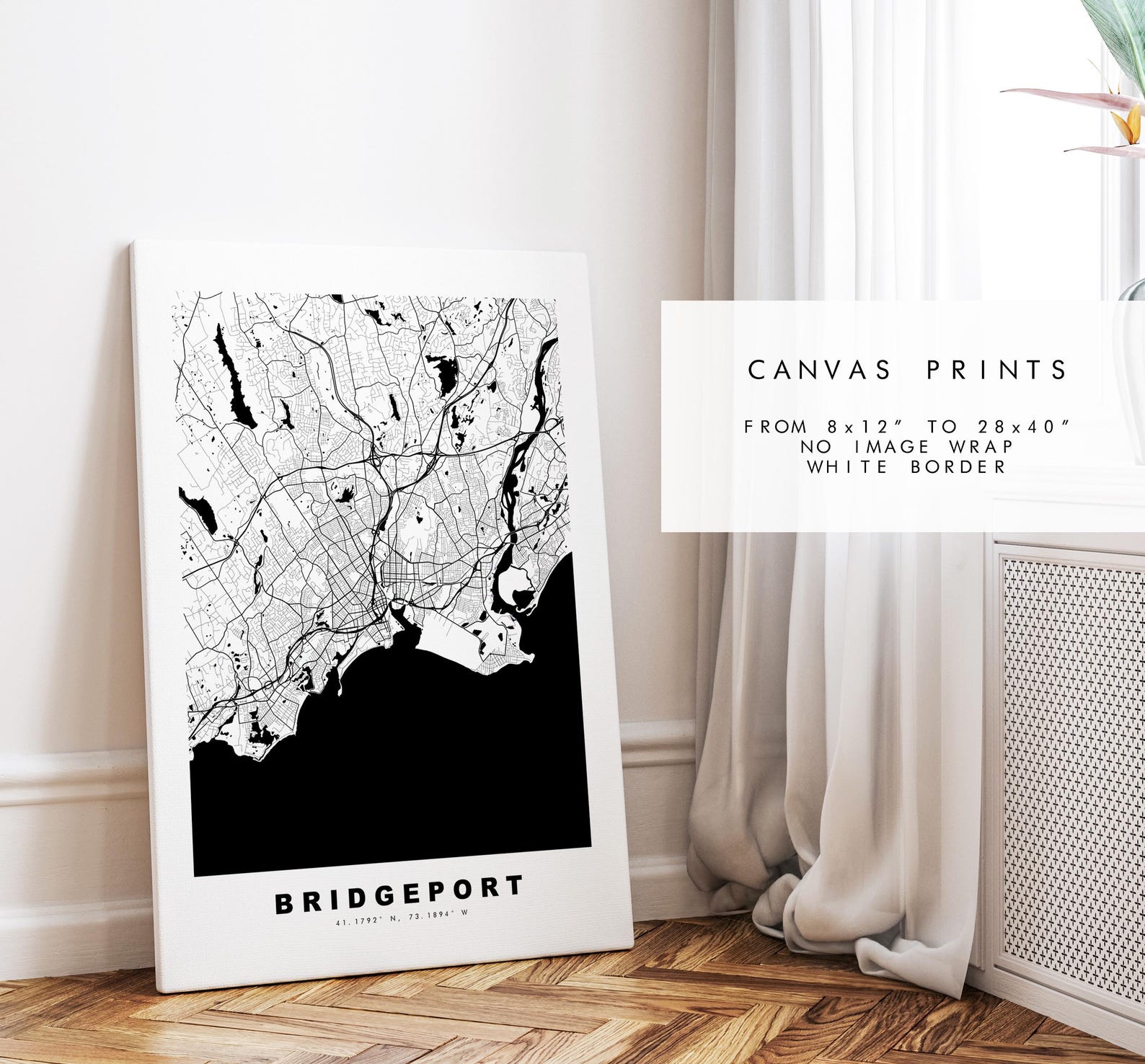 Bridgeport Map Print - City Map Poster - Map Art - USA City Maps ...
