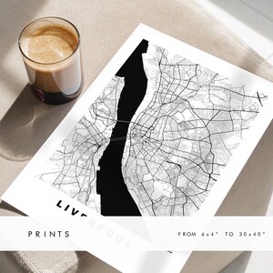 Liverpool Map Print - Minimalist City Map Poster - Map Art - UK ...