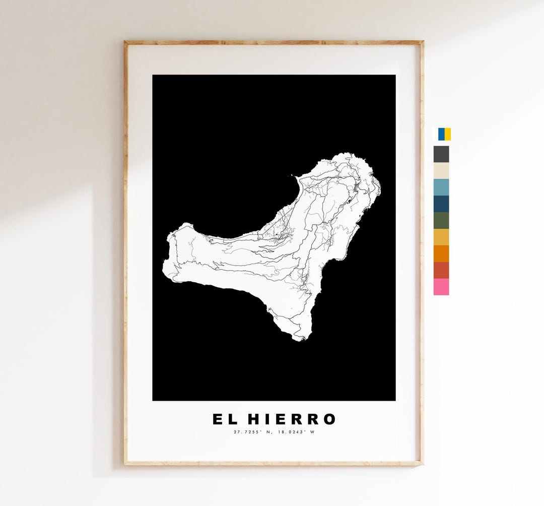 El Hierro Map Print - Map Poster - Map Art - Map Wall Art - Spain Maps ...