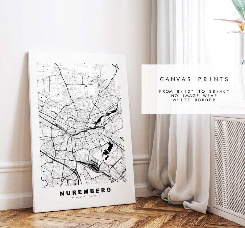 Nuremberg Map Print - City Map Poster - Map Wall Art - Germany City ...