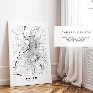 Salem Map Print - City Map Poster - Map Art - USA City Maps - Salem ...