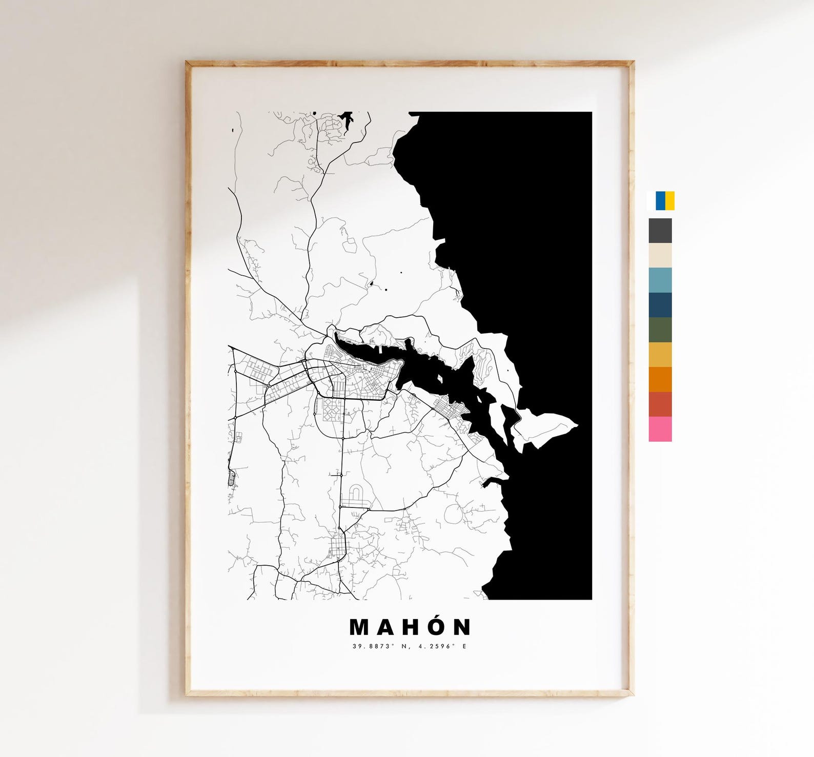 Mahon Map Print - City Map Poster - Map Art - Map Wall Art - Spain City ...