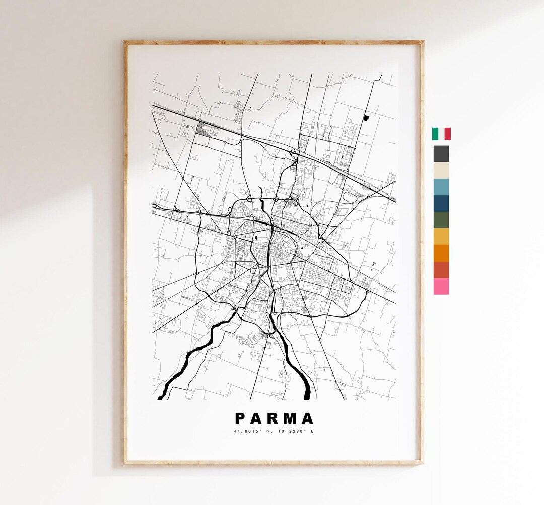 Parma Map Print - City Map Poster - Map Art - Map Wall Art - Italy City ...