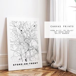 Stoke Map Print - Minimalist City Map Poster - Map Art - UK - Stoke on ...