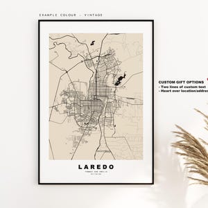 Laredo Map Print - City Map Poster - Map Art - USA City Maps - Laredo ...