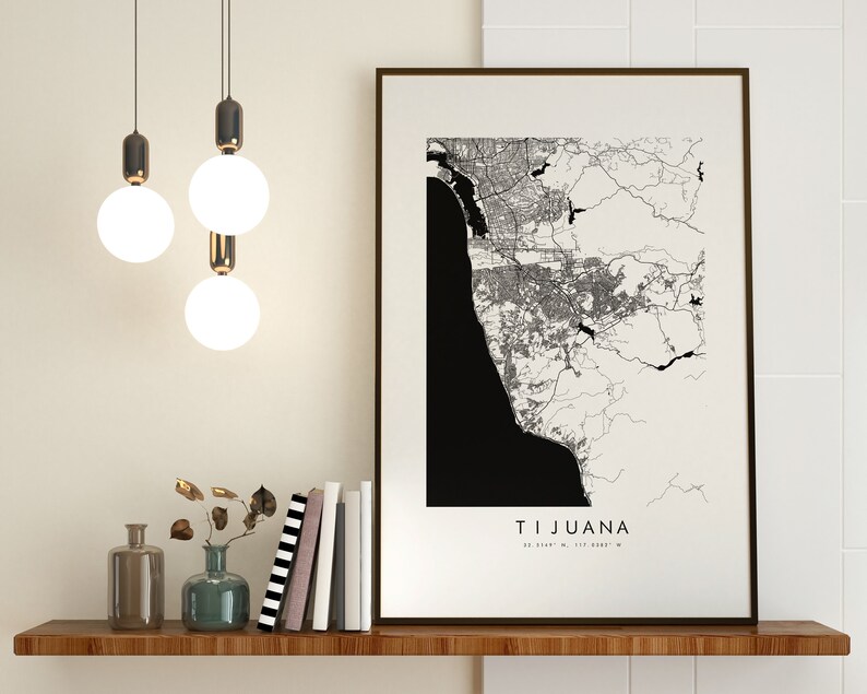 Tijuana Map Print City Map Poster Map Art Map Wall Art - Etsy