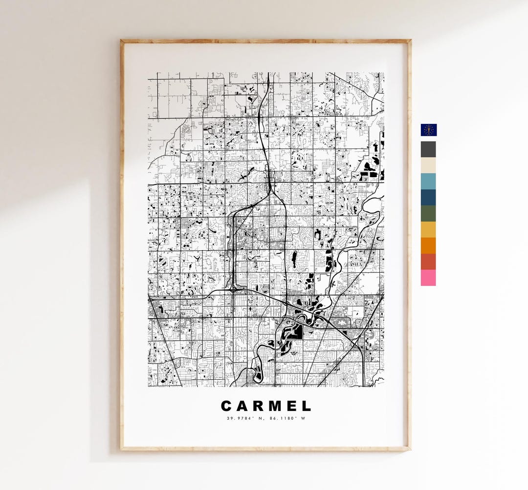 Carmel Map Print - City Map Poster - Map Art - USA City Maps - Carmel ...