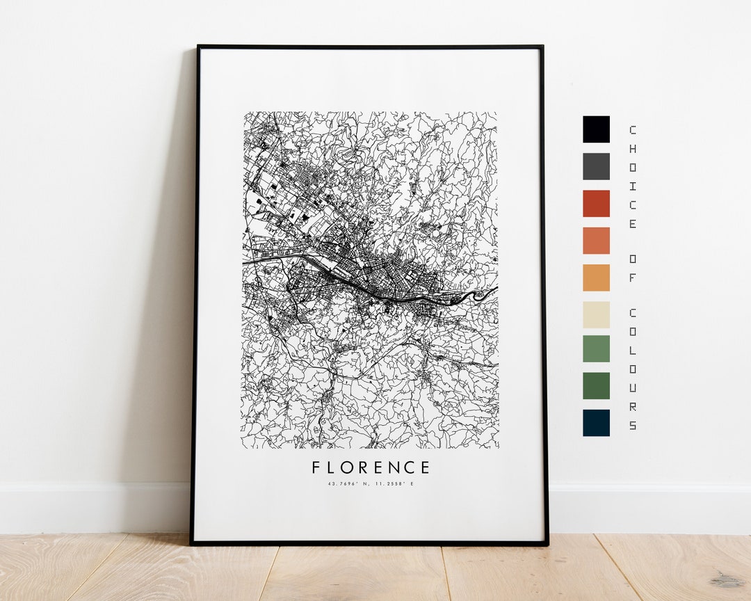 Florence Map Print City Map Poster Map Art Map Wall Art - Etsy