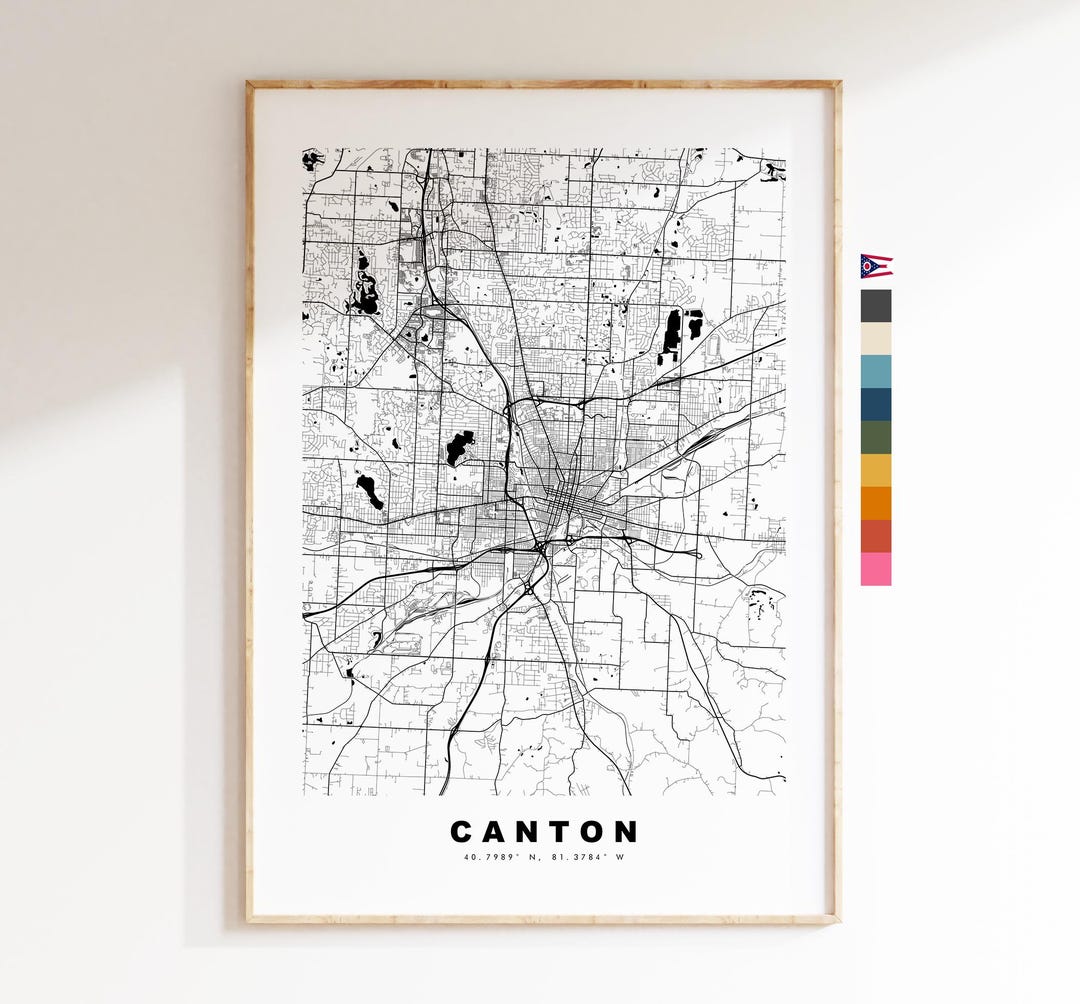 Canton Map Print - City Map Poster - Map Art - USA City Maps - Canton ...