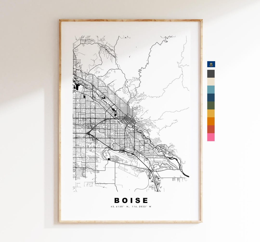 Boise Map Print - City Map Poster - Map Art - USA City Maps - Boise ...