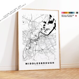 Middlesbrough Map Print - Minimalist City Map Poster - Map - UK ...