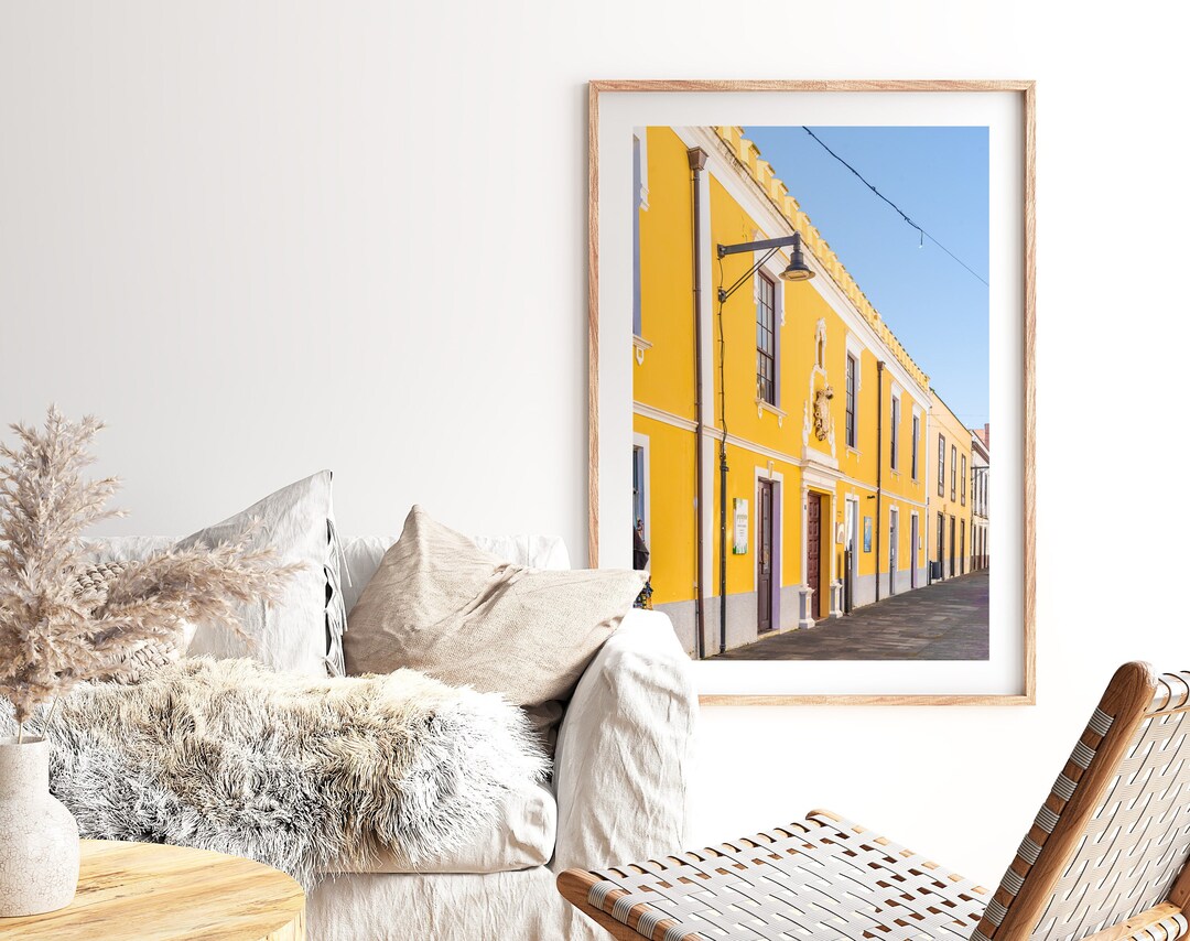 Yellow Street Photography Print - Bright Yellow - Architecture Details ...