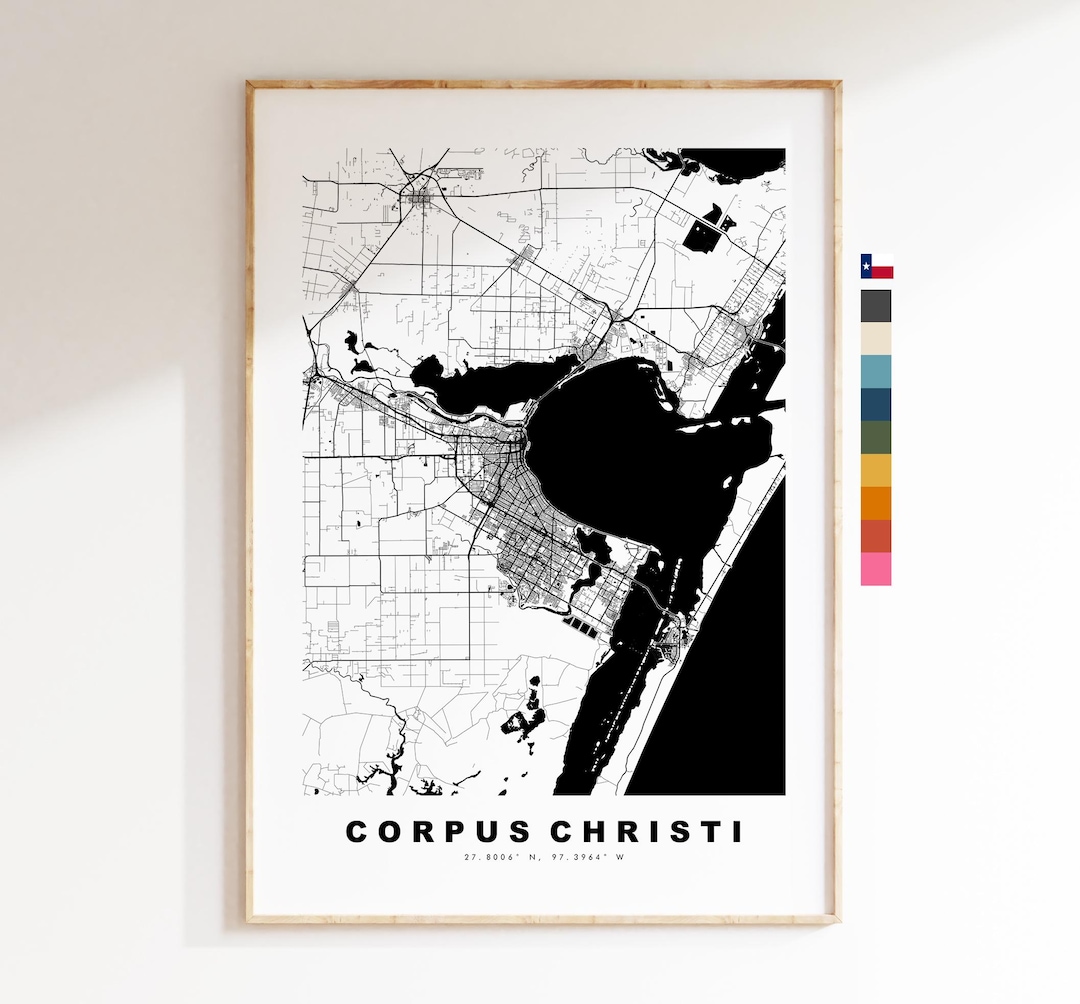 Corpus Christi Map Print - City Map Poster - Map Art - USA City Maps ...