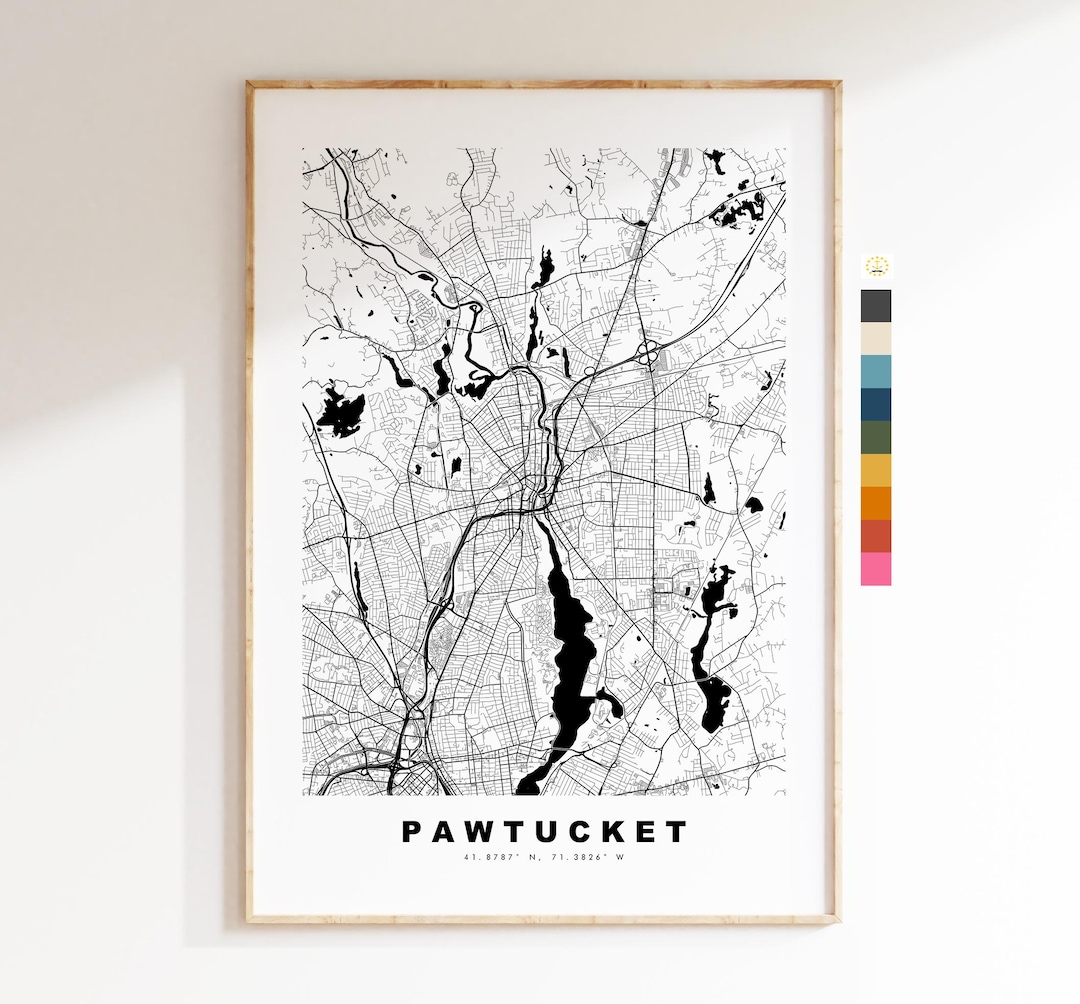 Pawtucket Map Print - City Map Poster - Map Art - USA City Maps ...