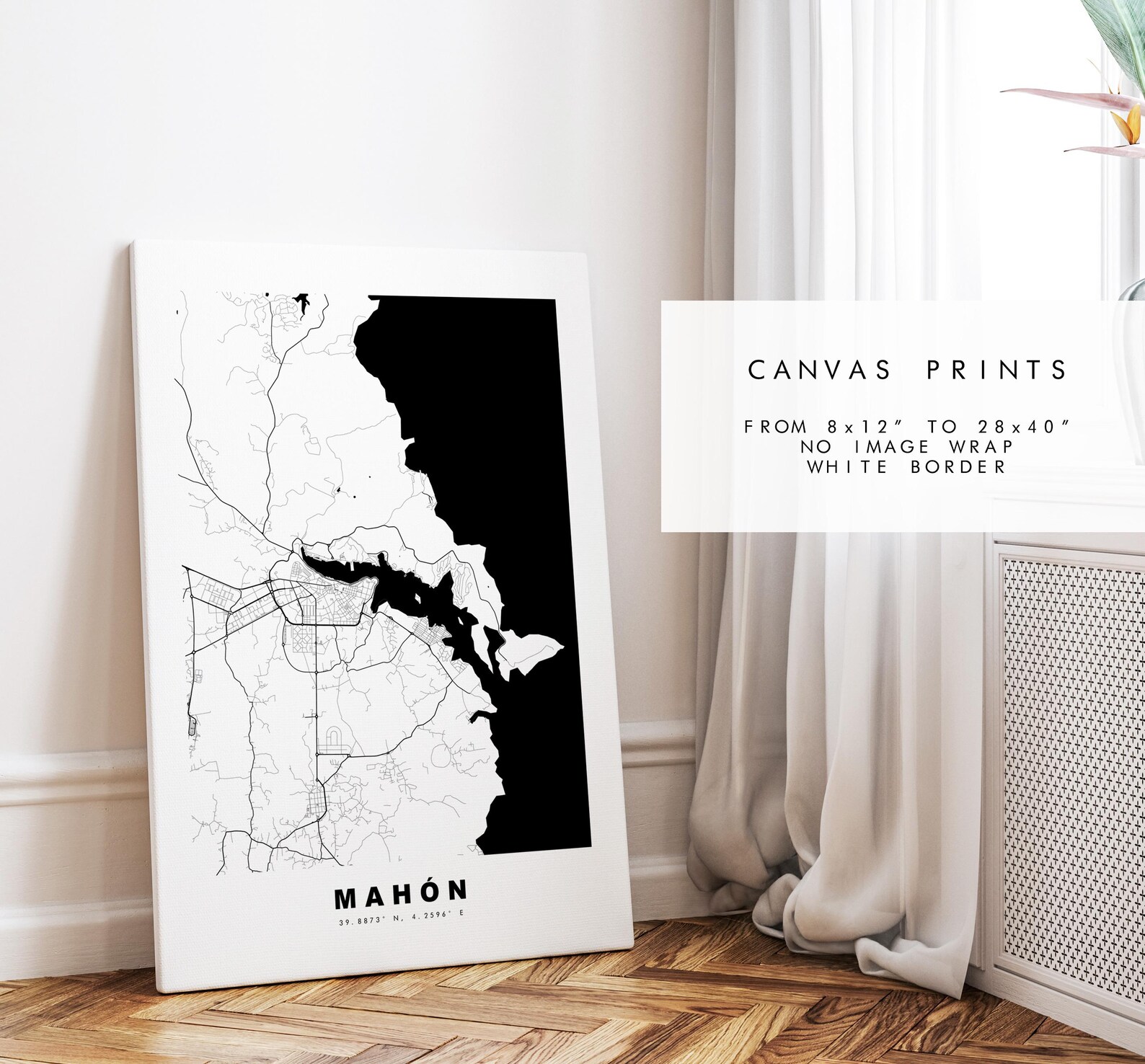 Mahon Map Print - City Map Poster - Map Art - Map Wall Art - Spain City ...