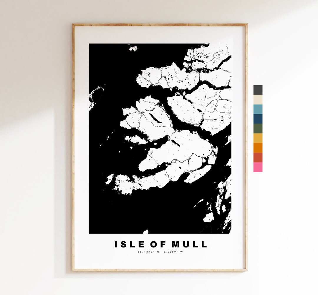 Isle of Mull Map Print - Minimalist Map Poster - Map Wall Art ...