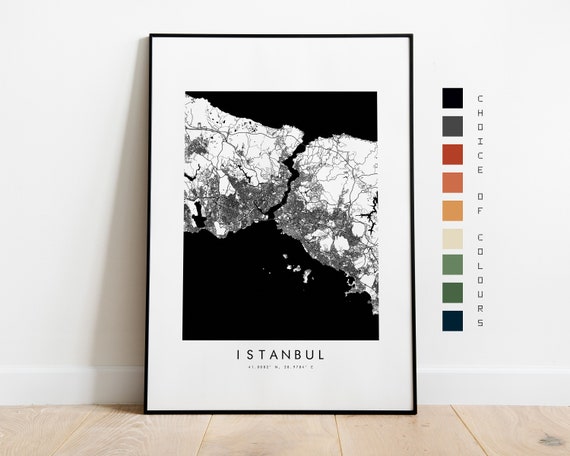 Istanbul Map Print City Map Poster Map Art Map Wall Art - Etsy