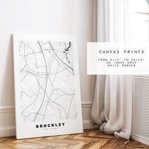 Brockley Map Print - Minimalist City Map Poster - Map Art - London, UK ...