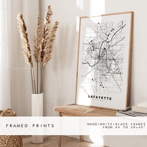 Lafayette Map Print (indiana) - City Map Poster - Map Art - USA City ...