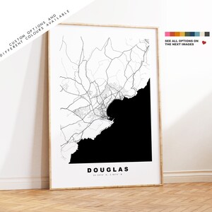 Douglas Map Print - Minimalist City Map Poster - Map Wall Art - Jersey ...