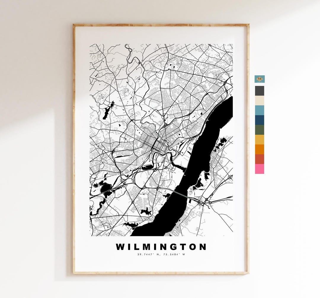 Wilmington Map Print (delaware) - City Map Poster - Map Art - USA City ...