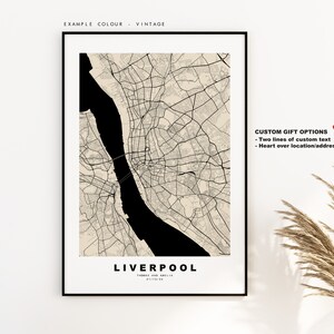 Liverpool Map Print - Minimalist City Map Poster - Map Art - UK ...