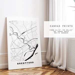 Brentford Map Print - Minimalist City Map Poster - Map Art - London, UK ...