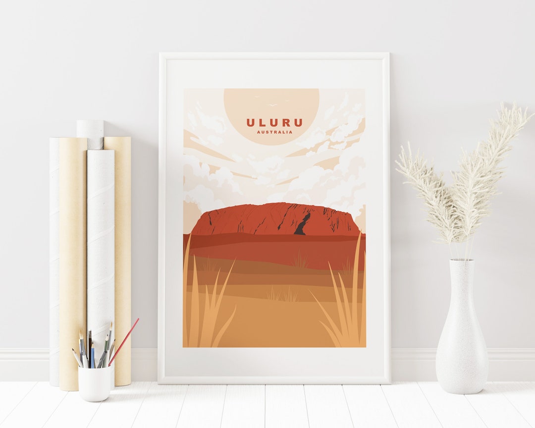 Uluru Print Travel Poster Australia Abstract Travel Poster Minimalist ...