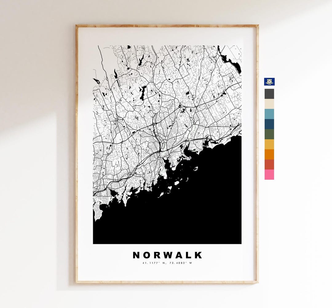 Norwalk Map Print - City Map Poster - Map Art - USA City Maps - Norwalk ...