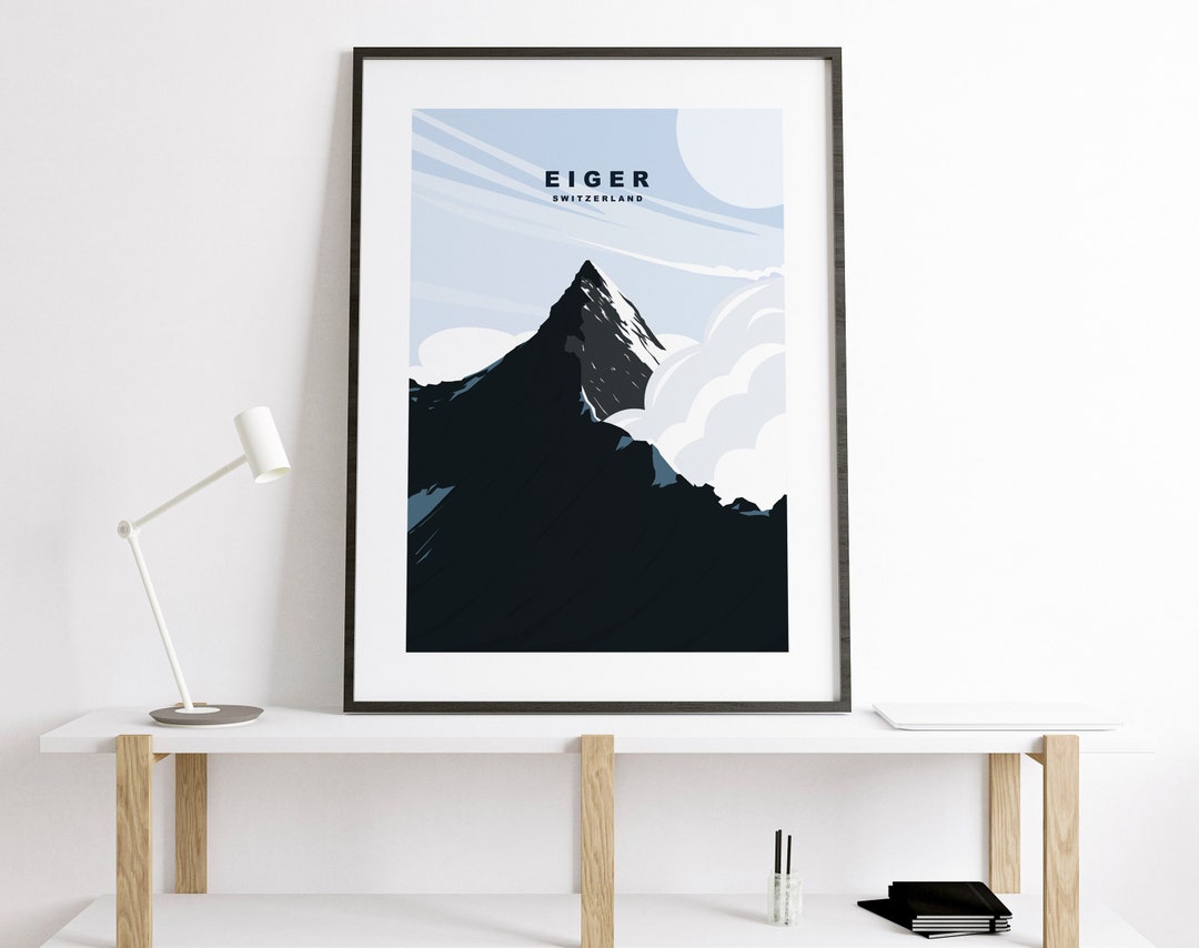 Eiger Print - Travel Poster - Eiger Mountain Travel Print - Eiger ...