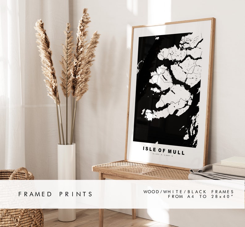 Isle of Mull Map Print - Minimalist Map Poster - Map Wall Art ...